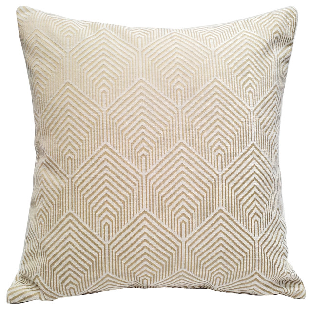 Sahara Cream and Gold Textured Throw Pillow 20x20, with Polyfill Insert ...