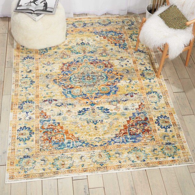 Nourison Cambria Cream Area Rug 2'x3', 5'3"X7'3" - Mediterranean - Area ...