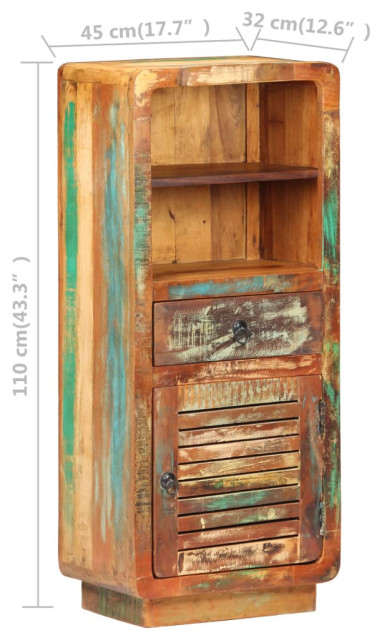 vidaXL Highboard Floor Storage Cabinet Accent Cabinet Solid Reclaimed ...