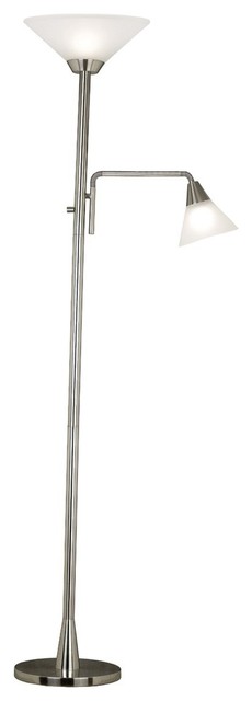 Rush Torchiere, Brushed Steel Finish - Transitional - Floor Lamps - by ...