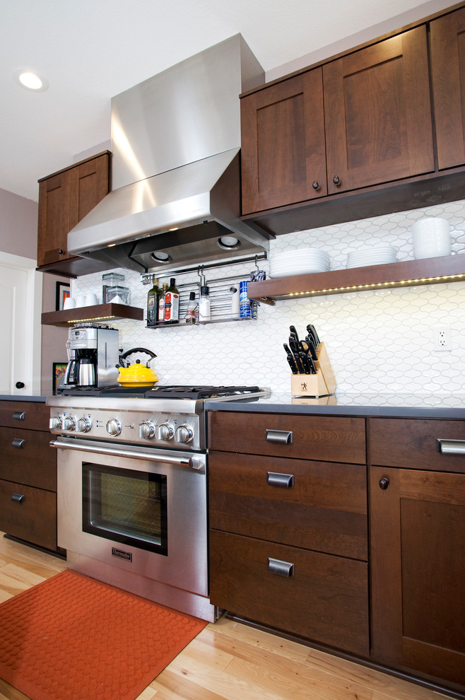 Contemporary Alder Kitchen with Shaker Style Cabinetry - Contemporary ...