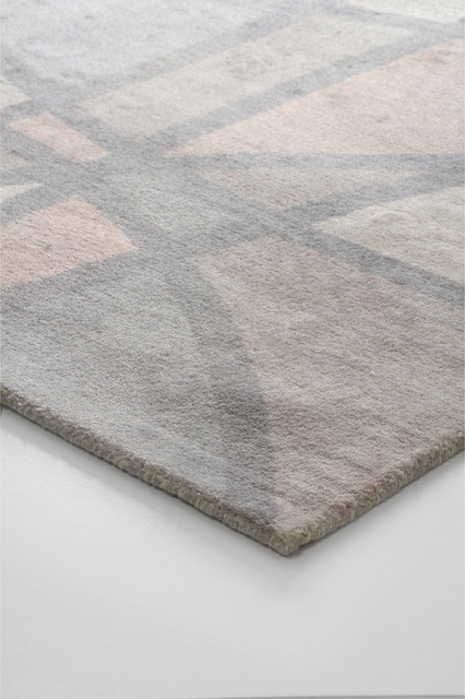 Gray Contemporary Geometric Color Map Area Rug, 7'6" x 9'6 ...