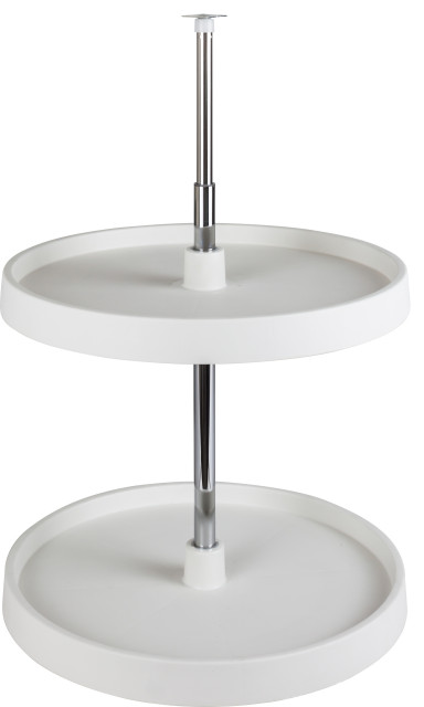 Round Plastic Lazy Susan Set with Twist and Lock Pole (4 sizes, 2 ...