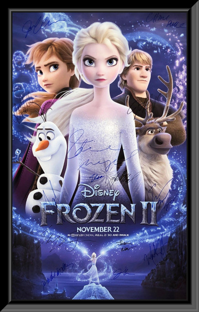 Frozen II cast signed movie poster, 27x40 inches - Contemporary ...