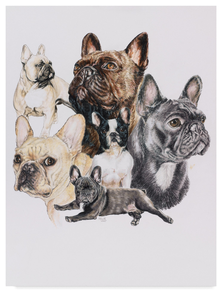 "French Bulldog Collage" by Barbara Keith, Canvas Art, 19"x14 ...