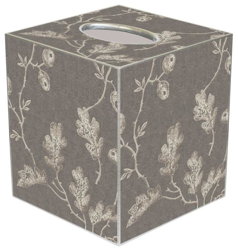 TB2406 - Grey Acorns Tissue Box Cover - Traditional - Tissue Box ...