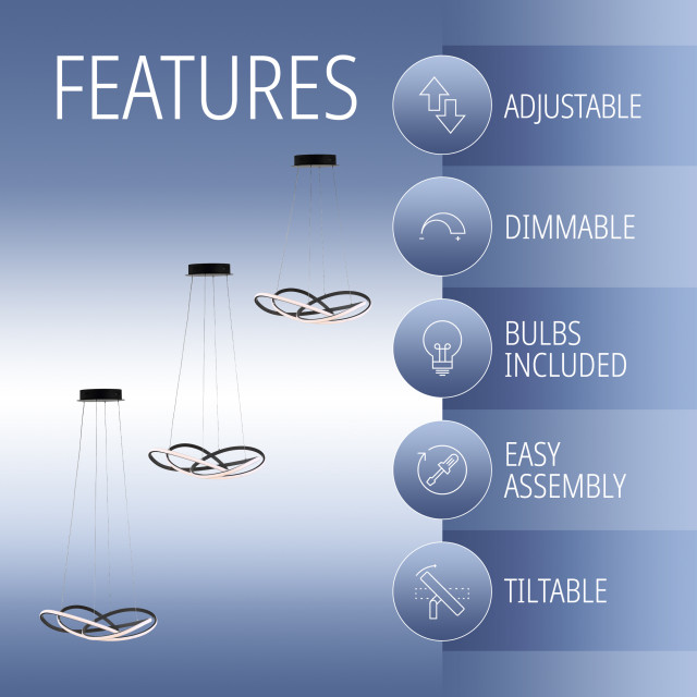 Alexia Abstract Integrated LED Metal Adjustable Pendant - Modern ...