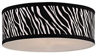 Zebra Print Drum Lamp Shade - Contemporary - Lamp Shades - by ...