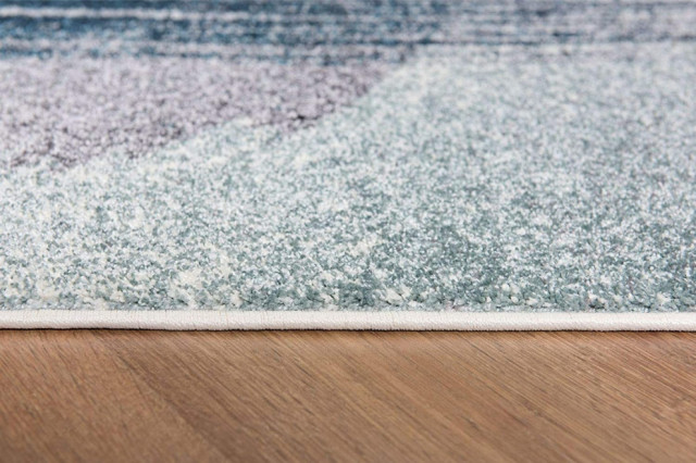 4' X 6' White And Blue Abstract Strokes Area Rug - Contemporary - Area ...