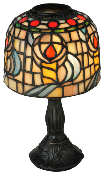 9.25H Tiffany Rosebud Candle Lamp - Victorian - Table Lamps - by Meyda ...