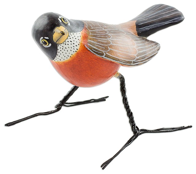Robin Ceramic Figurine - Contemporary - Decorative Objects And ...