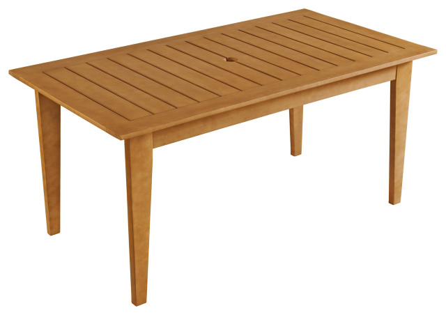 Barton Eucalyptus Wood Outdoor Dining Table - Transitional - Outdoor ...