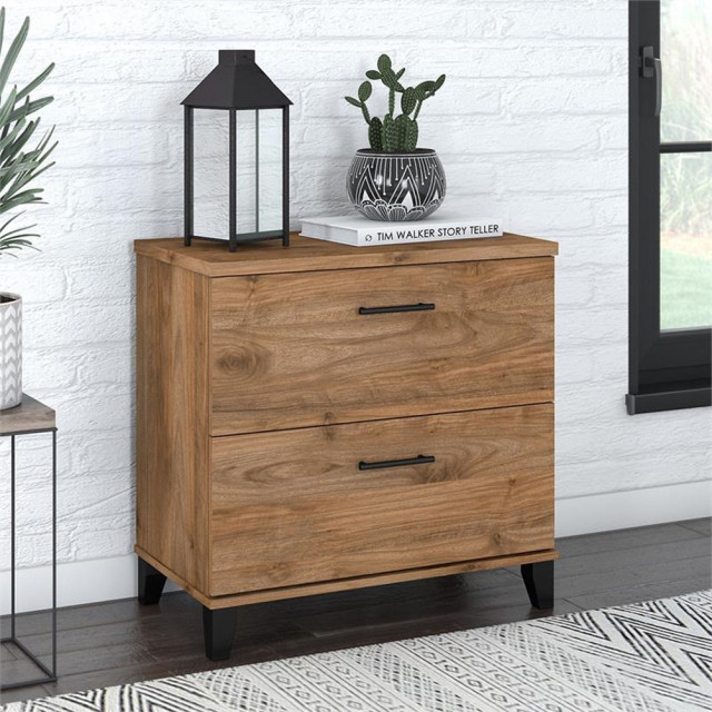 Pemberly Row 2 Drawer Lateral File Cabinet in Fresh Walnut - Engineered ...