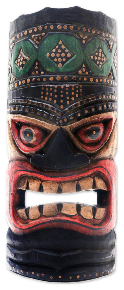 Novica Handmade Papua Pride I Wood Mask - Tropical - Wall Sculptures ...