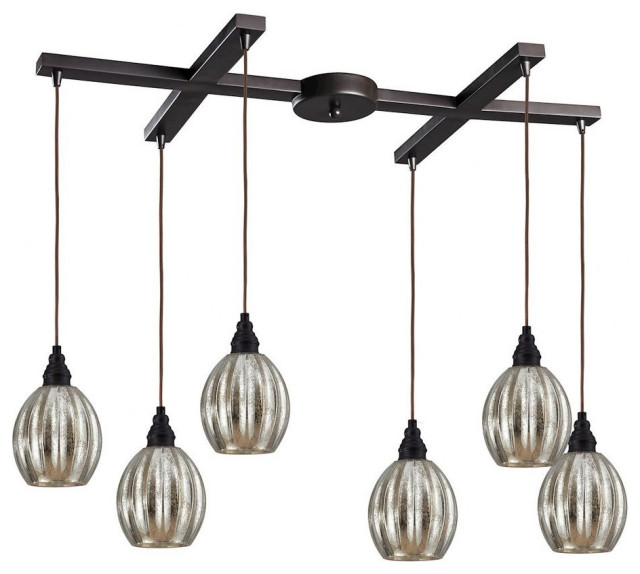 6-Light Rectangular Pendant, 2499-BEL-1631863 - Traditional - Pendant ...