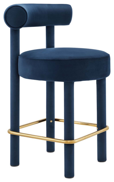 Toulouse Performance Velvet Counter Stool - Contemporary - Bar Stools ...