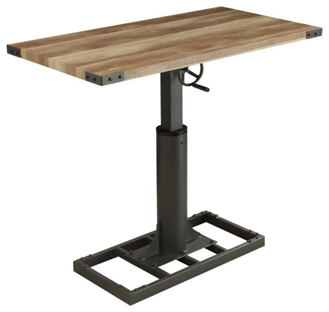 Furniture of America Ziaz Metal Adjustable Standing Desk with USB in ...