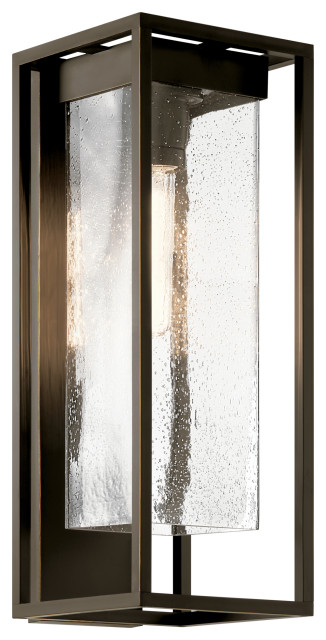 The Mercer 24" 1 Light Outdoor Wall Light With Clear Seeded Glass, Olde ...