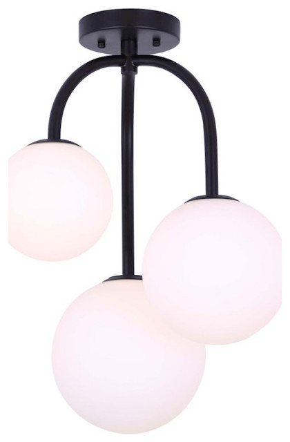 Canarm Gilla 3 Light Semi Flush, Matte Black - Midcentury - Flush-mount ...