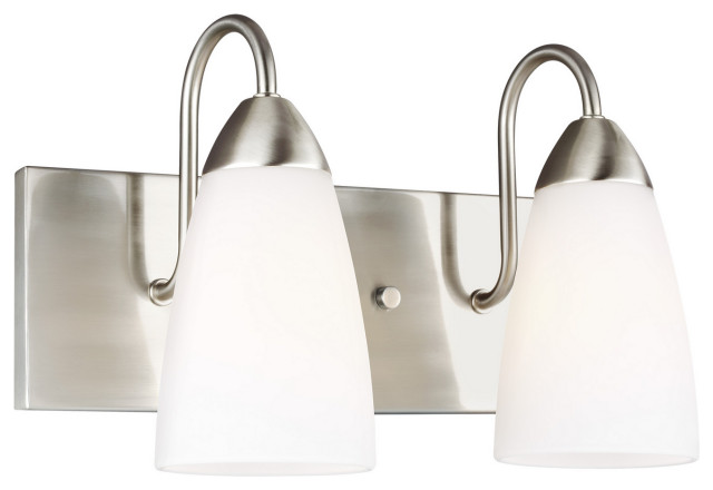 Seville Two Light Wall / Bath in Brushed Nickel - Transitional ...
