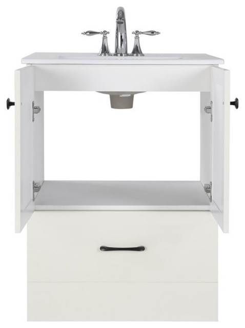 Saint Birch 23" PVC Plastic Bathroom Vanity with Top and Sink in White ...