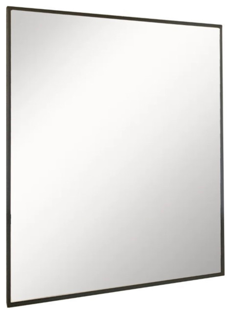 Rectangular Metal Frame Mirror, Matte Black - Transitional - Bathroom ...