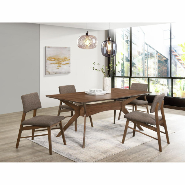 Midcentury Dining Table, Flared Legs & Rectangular Shaped Top With ...