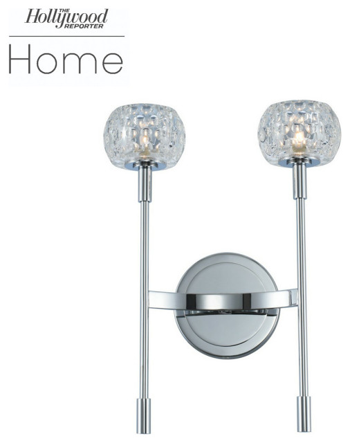 Mae 2 Light Wall Sconce in Chrome with Clear Glass - Transitional ...