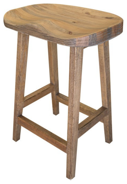 Tulum Solid Wood Stool - Rustic - Bar Stools And Counter Stools - by ...
