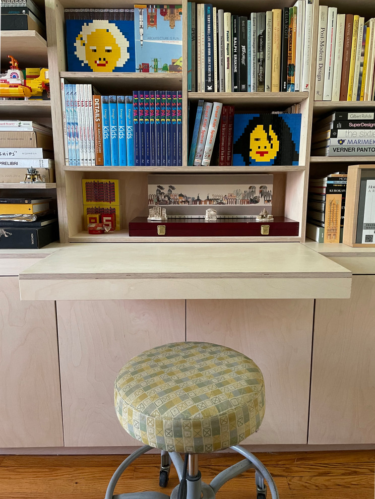 Library with Built-in Desk WFH - Modern - Home Office - Chicago - by ...