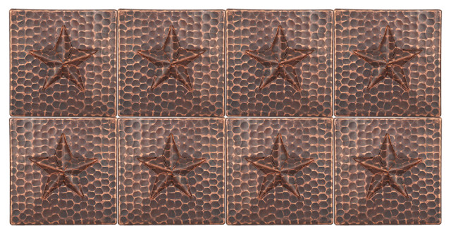 Hammered Copper Star Tile, 4"x4" - Southwestern - Wall And Floor Tile ...