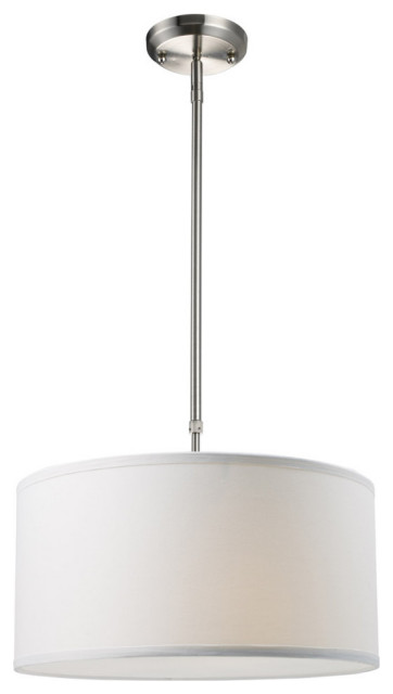 Albion 3-Light Pendant Light In Brushed Nickel, 16 - Transitional ...