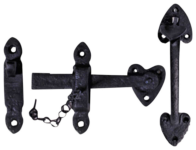 Door Latches Black Wrought Iron Heavy Thumb Door Latch Set - Rustic ...