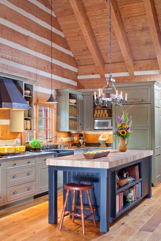 Custom Log Home with Stone - Rustic - Kitchen - Other - by StoneMill ...