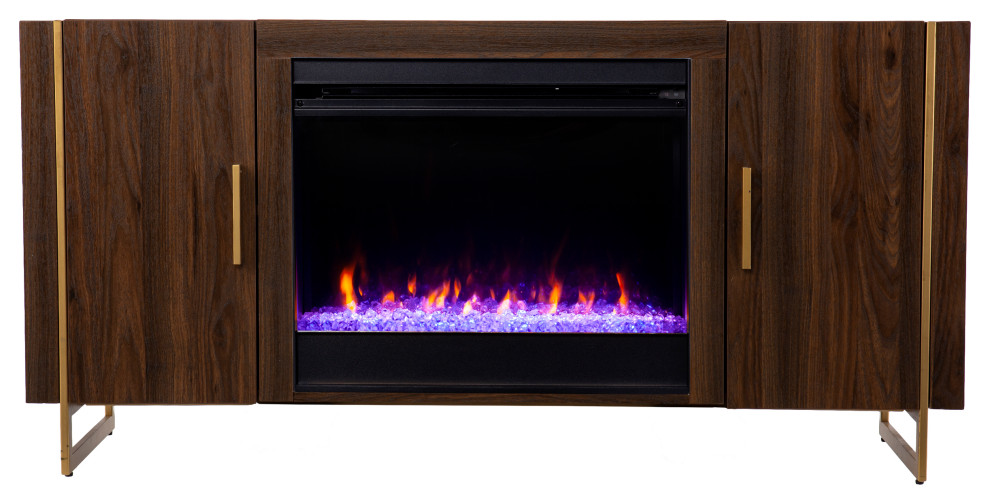 Vicente Color Changing Fireplace With Media Storage - Contemporary ...