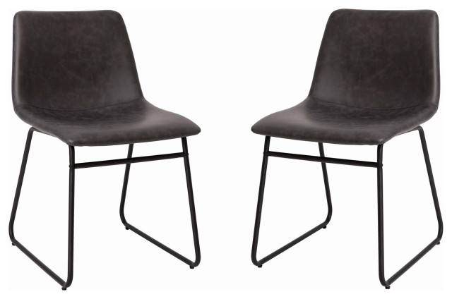 18 inch Dining Table Height Chair, Mid-Back Sled Base Dining Chair, Set ...