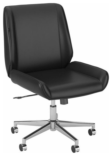 Bush Salinas Upholstered Faux Leather Office Chair with Wingback in ...