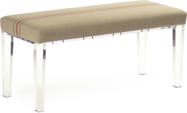 Emma Bench, Red Stripe - Contemporary - Upholstered Benches - by ...