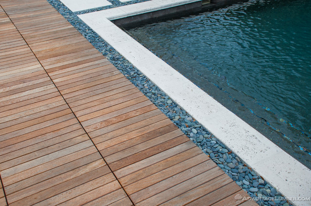 Miami Ipe Deck Tiles - Contemporary - Pool - Miami - by AdvantageLumber.com