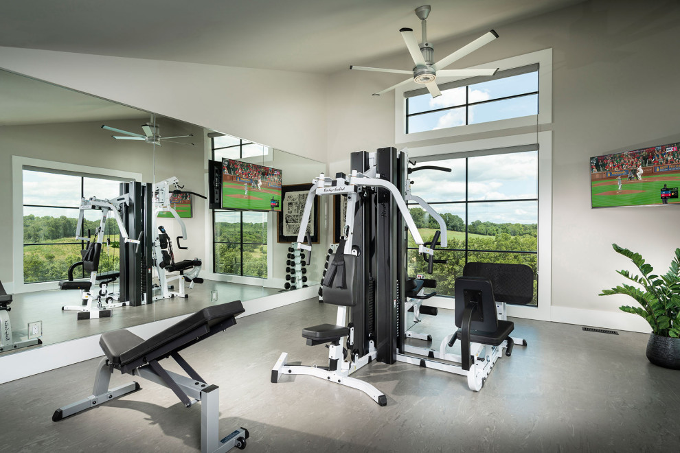 Glass House with Pool Views - Modern - Home Gym - Other - by Nathan ...