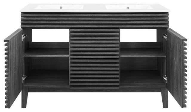 Render 48" Double Sink Bathroom Vanity - Transitional - Bathroom ...