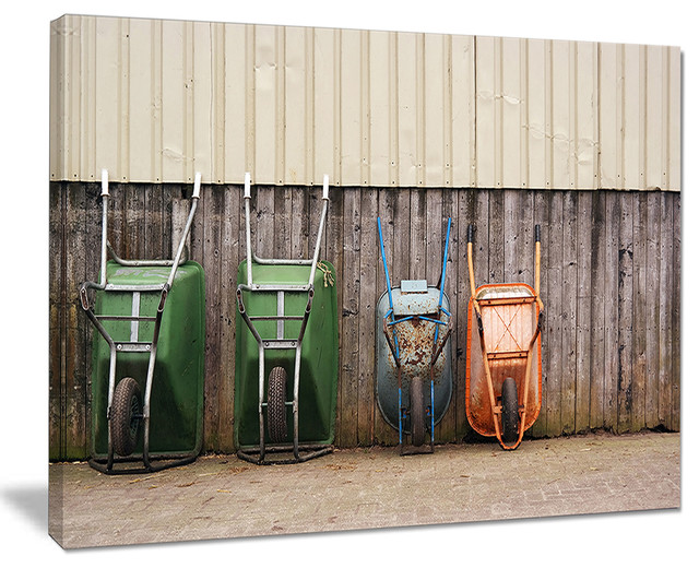 "Row of Wheelbarrows" Landscape Canvas Photo Print, 20"x12 ...