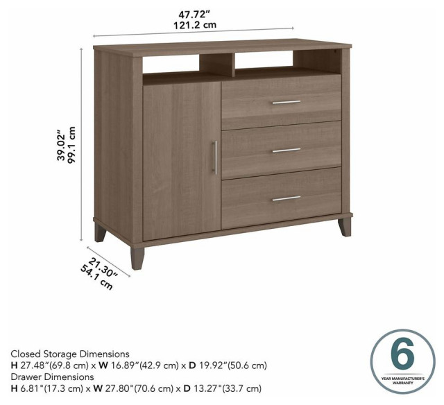 Bush Furniture Somerset Office Storage Credenza, Ash Gray - Buffets And ...