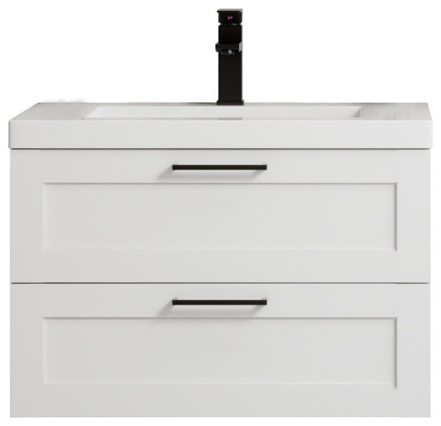 The Cosmo Wall Mounted Modern Bathroom Vanity, 30" - Modern - Bathroom ...