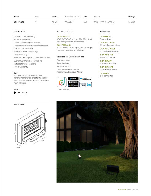 DALS Connect Pro Horizon Smart Flood Light - Transitional - Outdoor ...