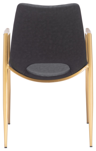 Desi Dining Chair, Set of 2 Black/Gold - Midcentury - Dining Chairs ...