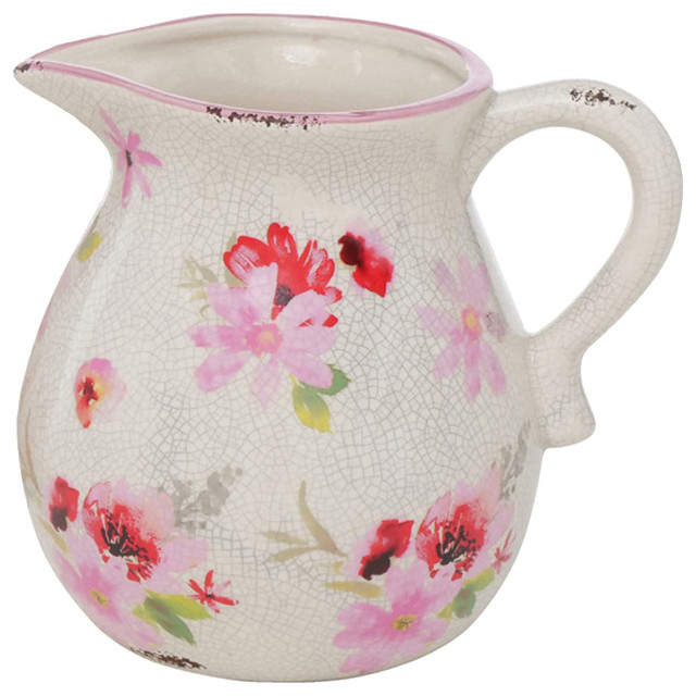 Wild Sweetheart Rose Pitcher, 7 1/2 L x 7 W x 8 1/4 H inches ...