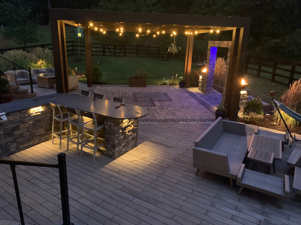 Patio with Water feature, Techo bloc and Trex producs - DC Metro - by ...