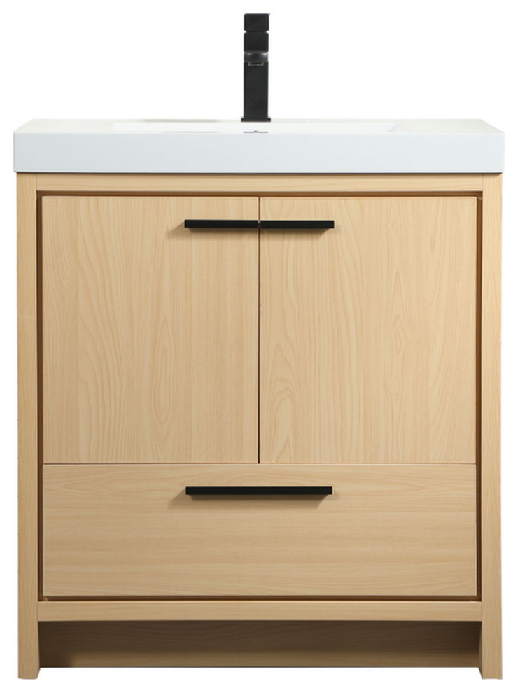 30" Single Bathroom Vanity, Maple, Vf46030Mmp - Transitional - Bathroom ...