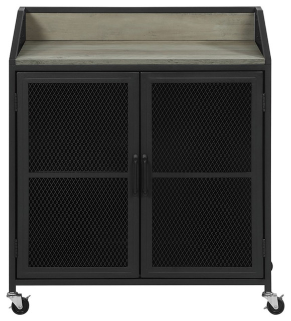 Coaster Arlette Accent Cabinet with Metal Mesh Doors Gray Wash and ...